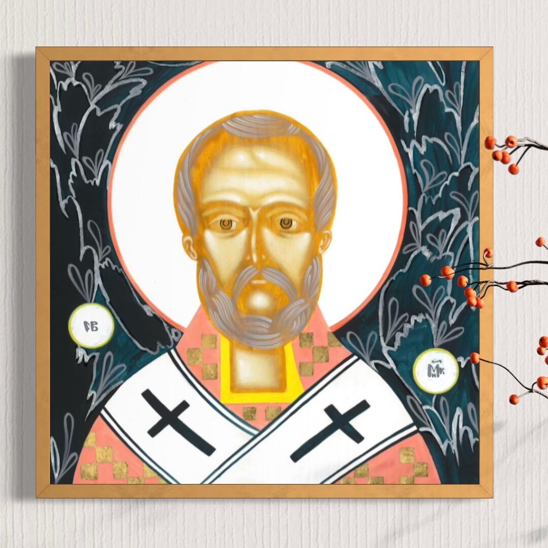 Modern Original Icon of Saint Nicholas Poster— Print in Multiple Sizes ...