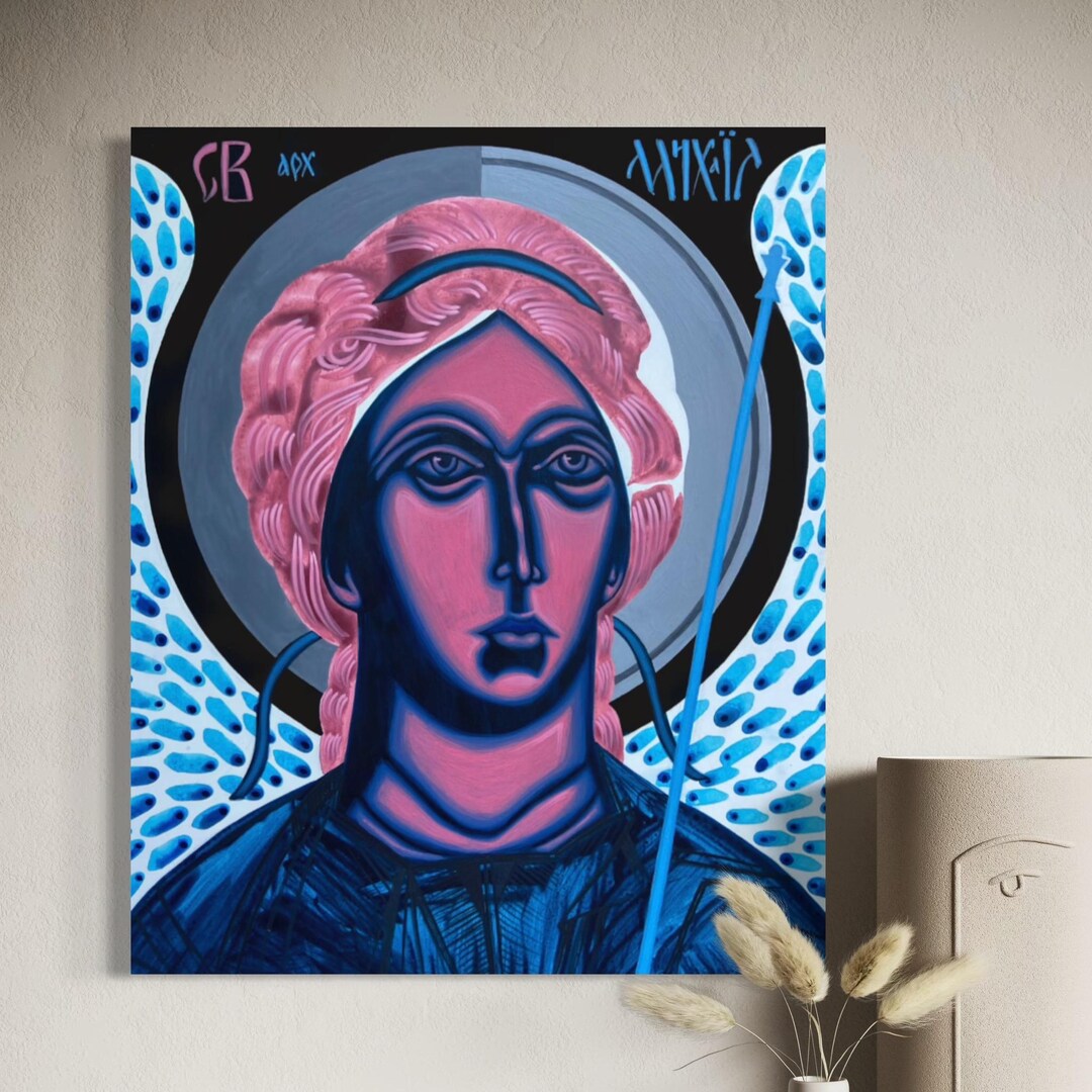 Icon of Saint Guardian Archangel Michael – Modern Religious Art Print ...