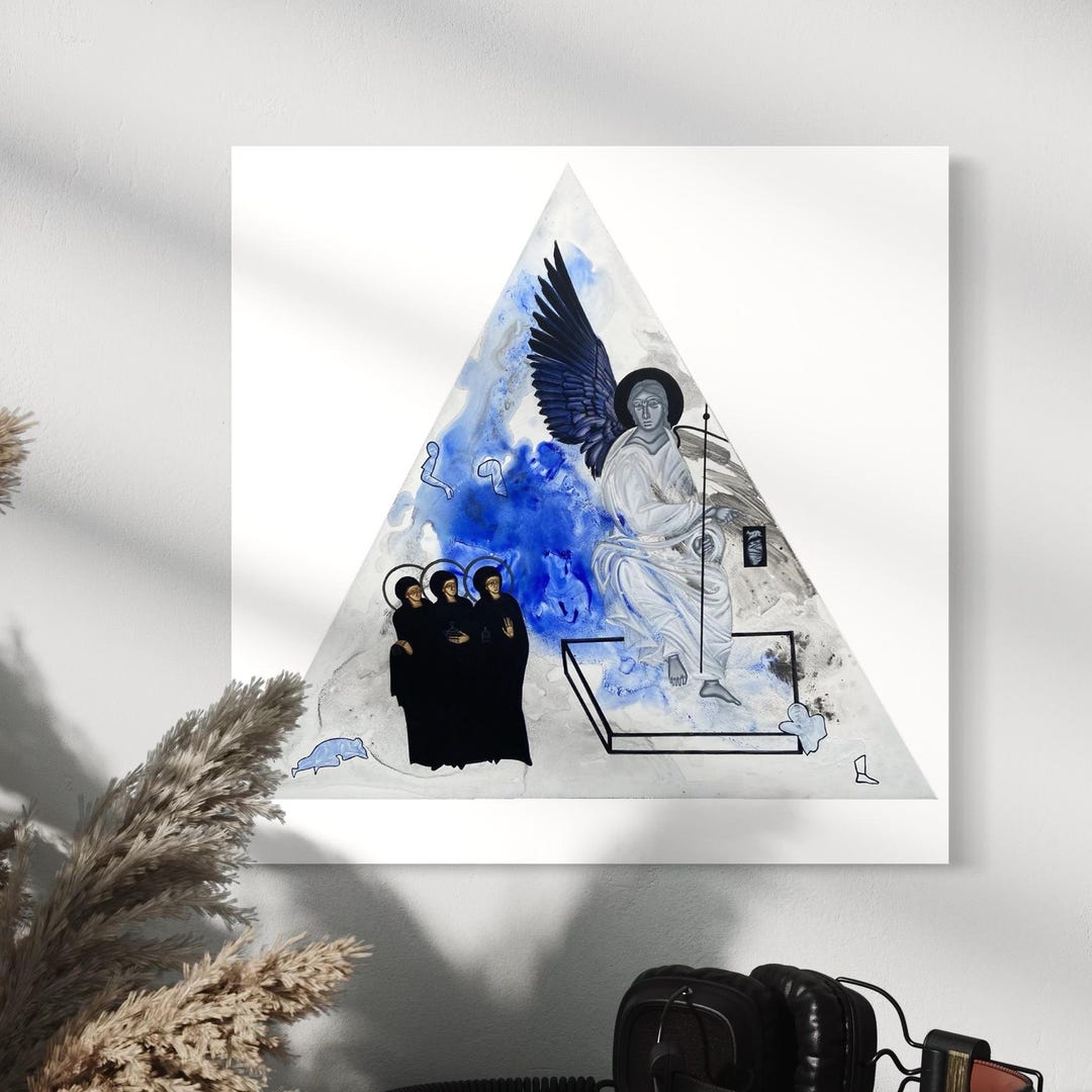 He is Risen! Empty Tomb - Modern Christian Icon, Easter Gift, Print on ...