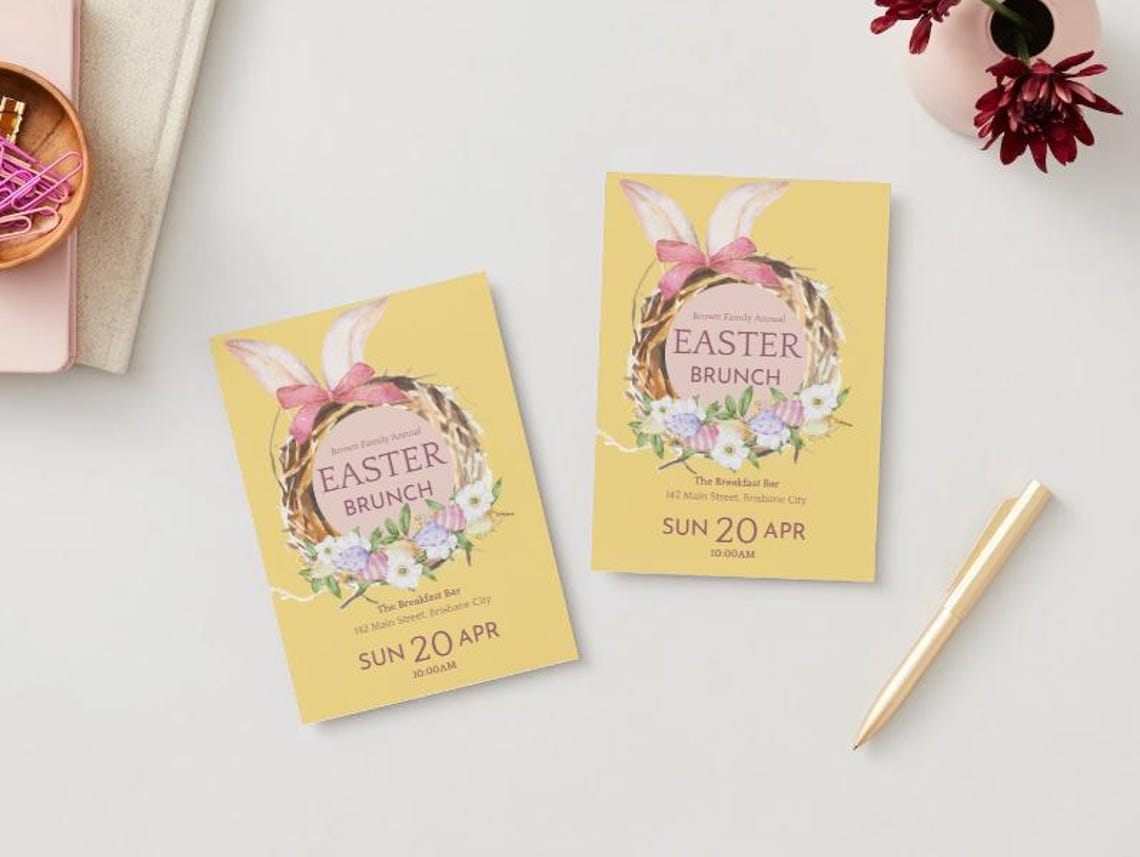 Easter Celebration Invitation. Classic Easter Theme. Instantly Download ...