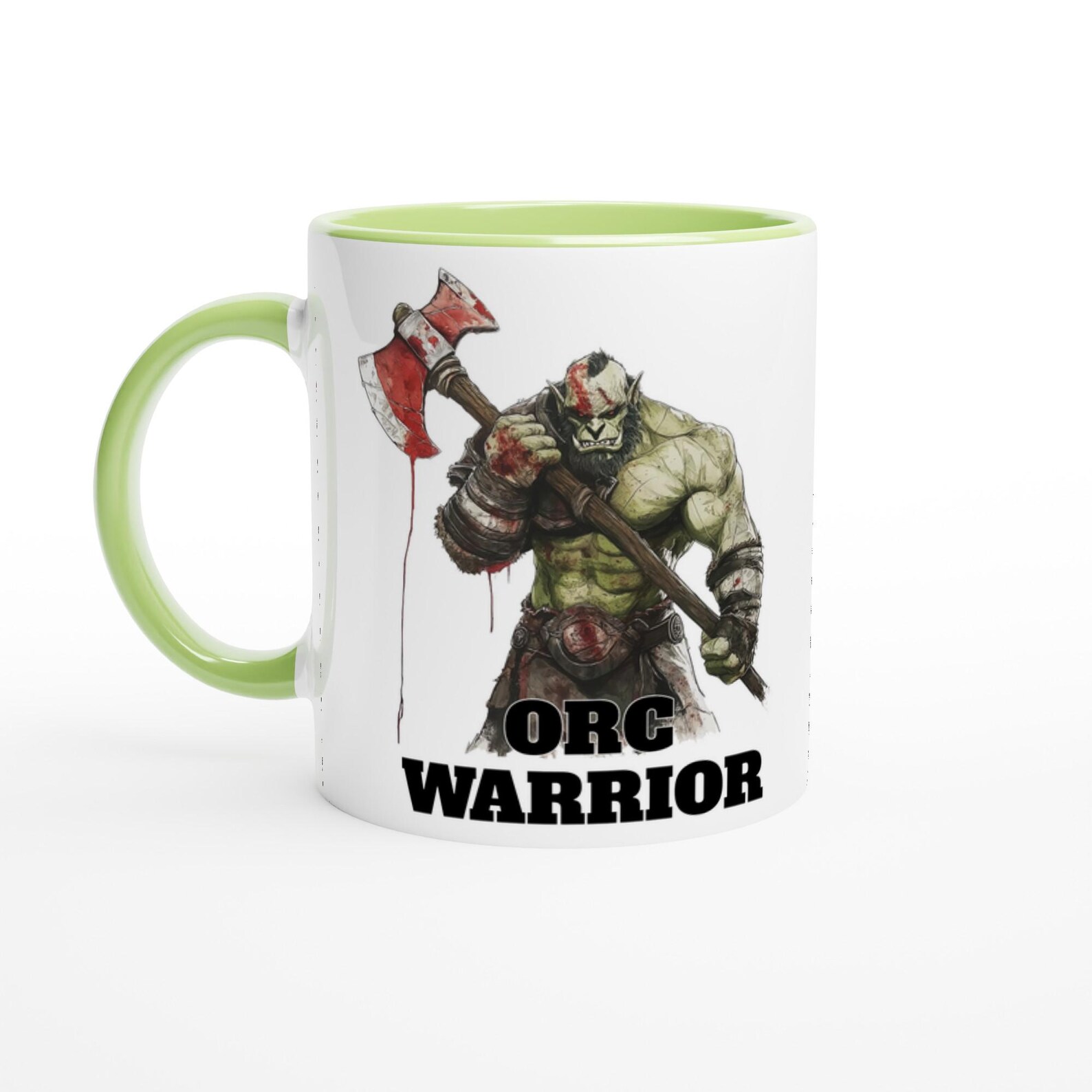 Orc Warrior Funny Gamer Coffee Mug Gift Hand Drawn Watercolor Design ...