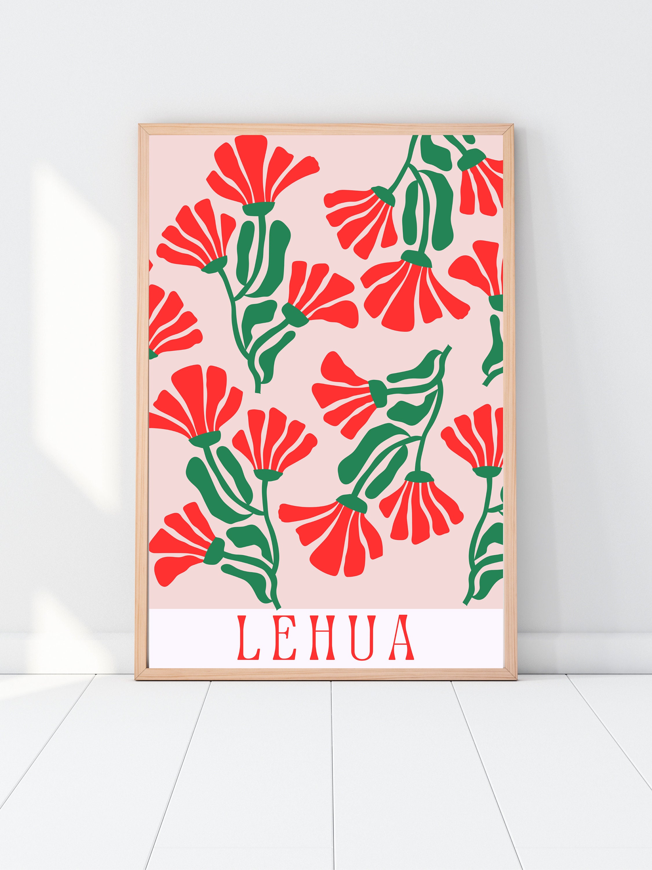 Lehua Flower Abstract Digital Wall Art Nature-inspired Home Decor ...