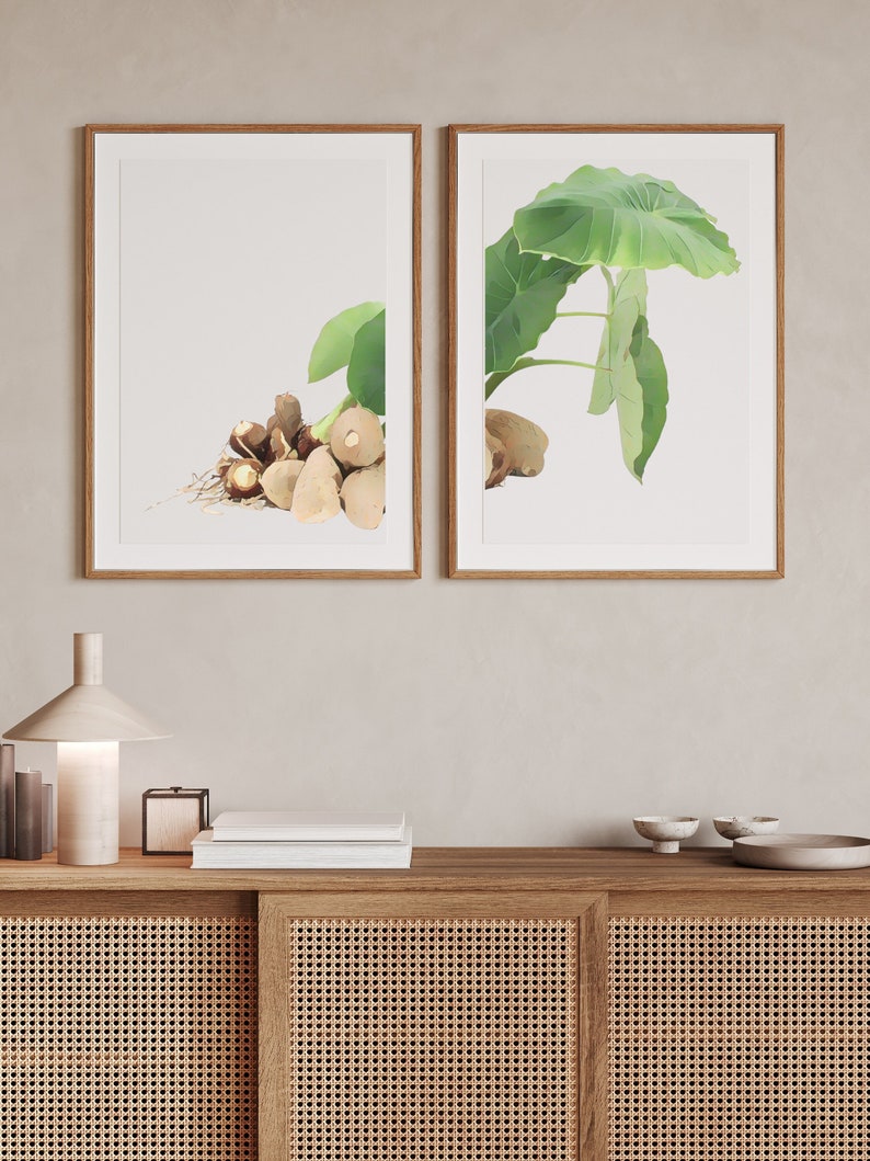 Hawaiian Taro Digital Wall Art | Tropical Botanical Print | Kalo ...