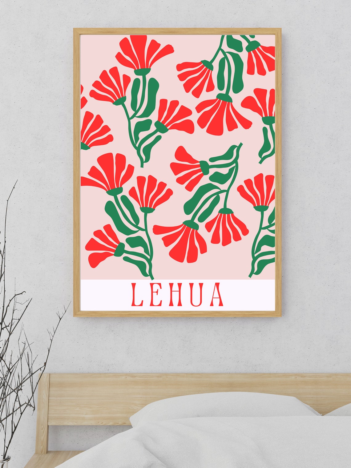 Lehua Flower Abstract Digital Wall Art Nature-inspired Home Decor ...