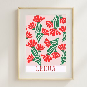 Lehua Flower Abstract Digital Wall Art Nature-inspired Home Decor ...