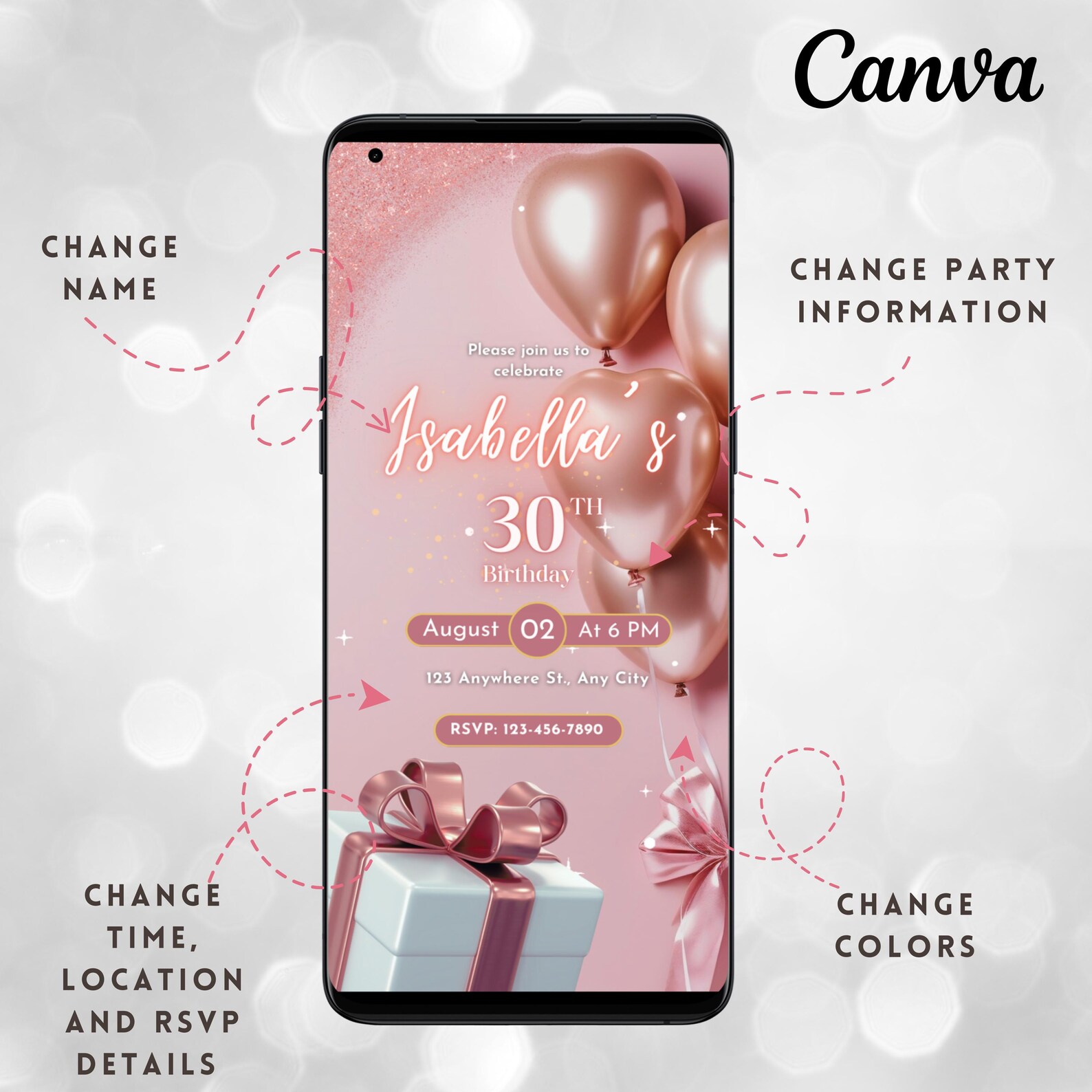 Digital Birthday Party Invitation Template Animated Birthday Party ...