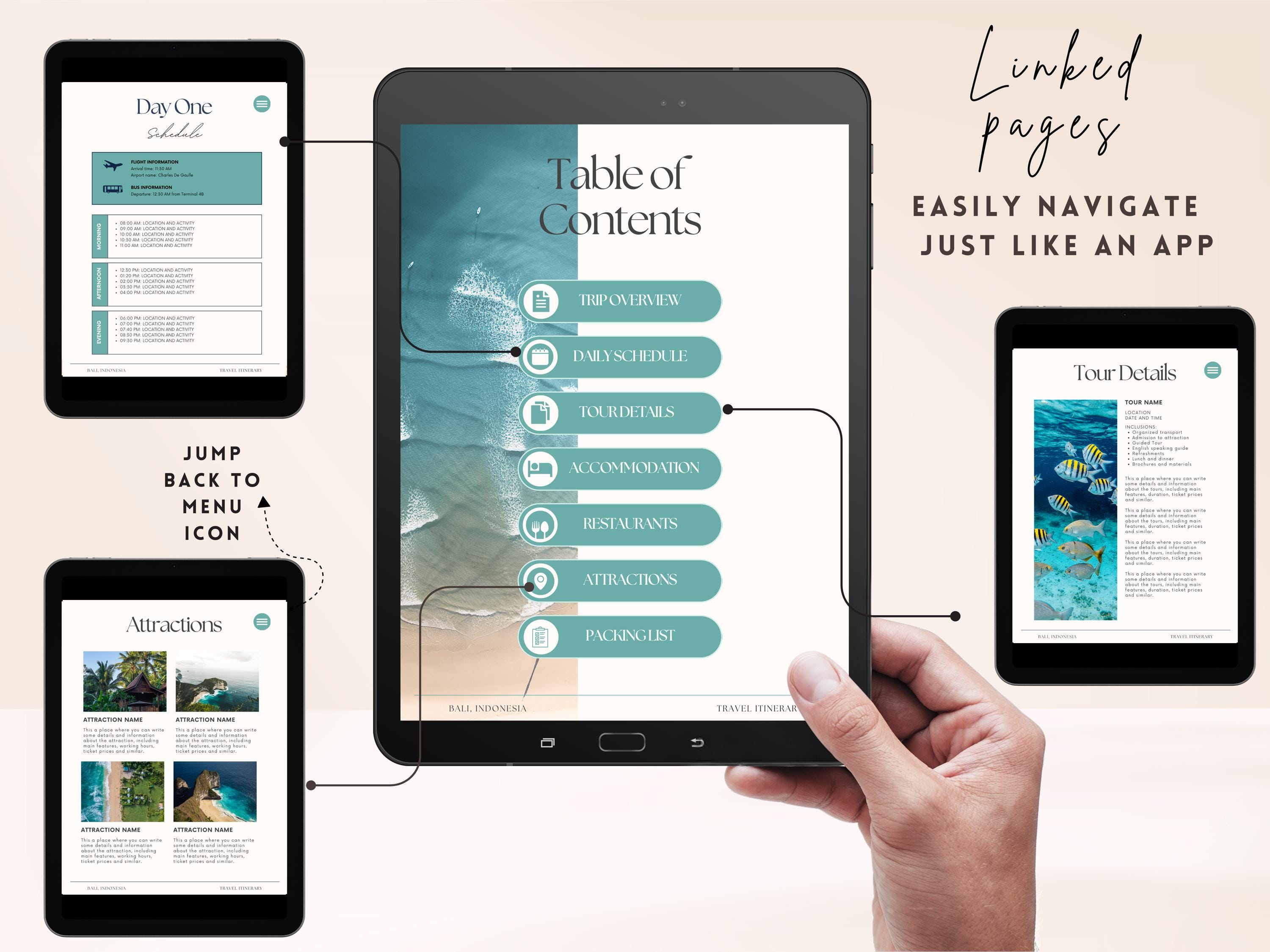 Travel Itinerary Editable Honeymoon Planner Travel Itinerary Template ...