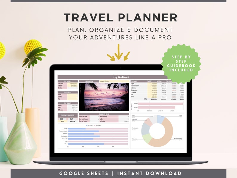 Travel Planner Google Sheets Travel Planner Digital Canva Template ...