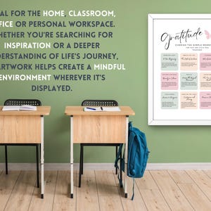 Gratitude Motivational Poster Printable Mindfulness Home Decor School ...