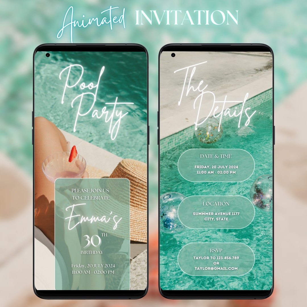 Pool Party Invitation for Adult Pool Party Editable Birthday Invite ...