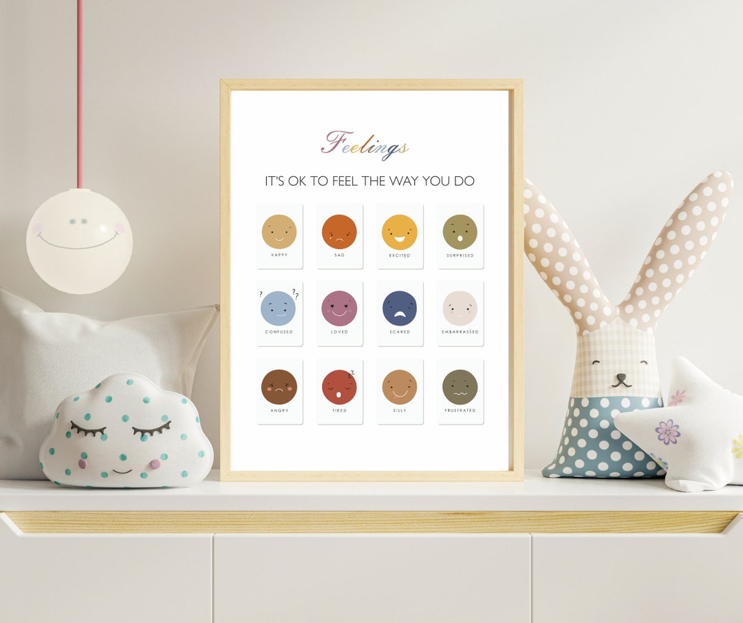 Feeling Chart - It's Ok to Feel the Way You Do, Boho Classroom Decor ...