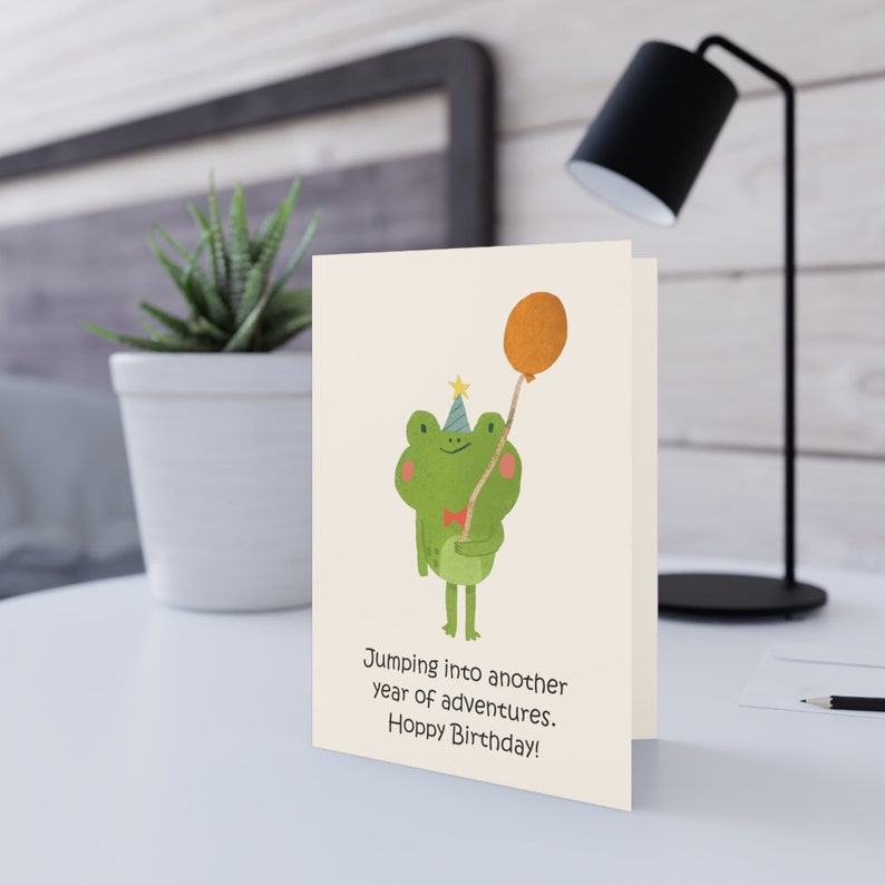 Hoppy Birthday Printable Funny Frog Birthday Card, Birthday Card Funny, Digital Birthday Card ...