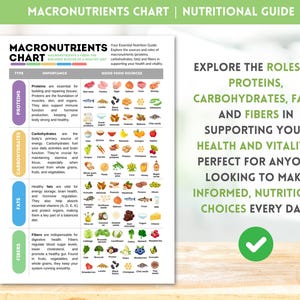 Macronutrients Chart Proteins Carbohydrates Fats Fibers Healthy Eating ...
