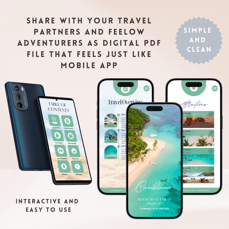 Weekend Getaway Travel Itinerary Template Canva Trip Planner Mobile ...