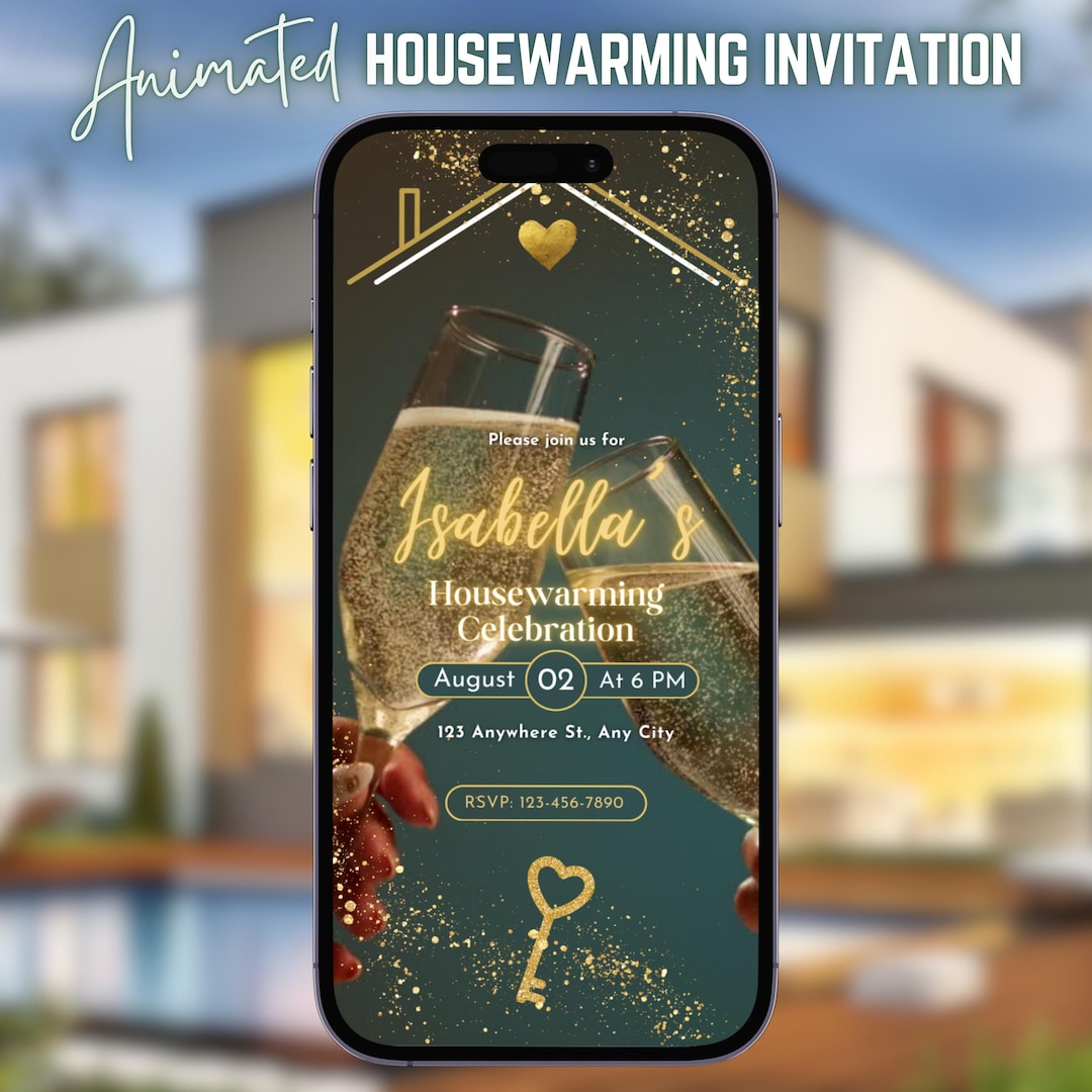 Digital Housewarming Party Invitation Animated House Warming Invite New ...