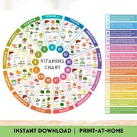 B Vitamin Chart | Printable Digital Nutrition Reference | B Complex ...