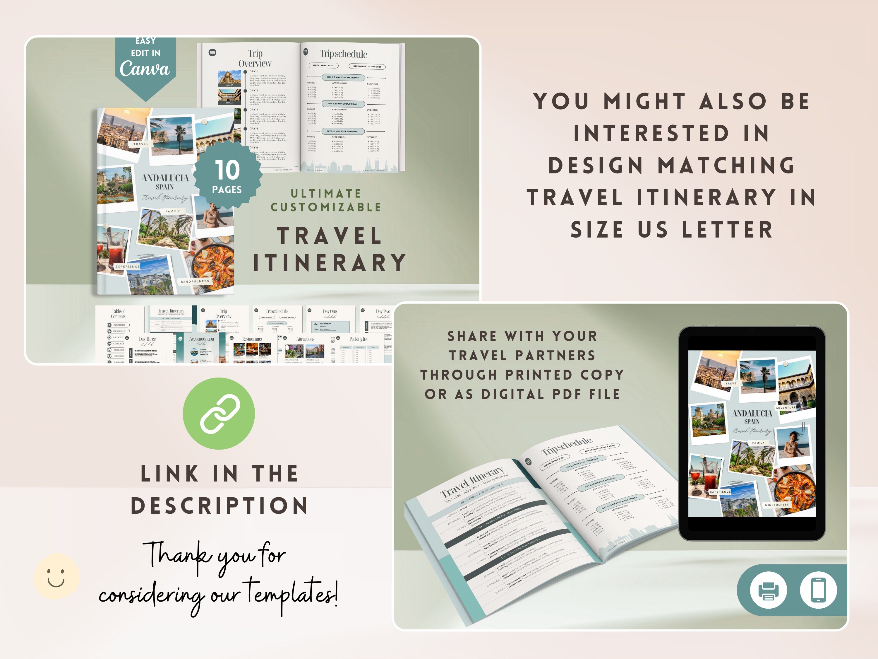 Mobile Travel Itinerary Honeymoon Planner Custom Travel Itinerary ...