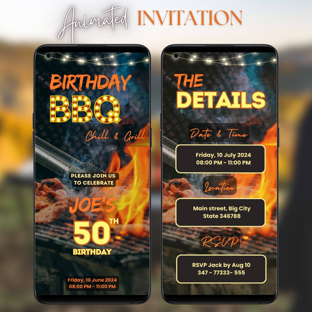 Backyard BBQ Invitation Template Birthday BBQ Chill & Grill Adult ...