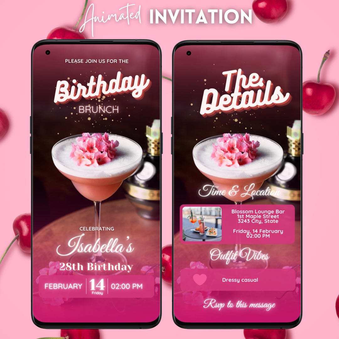 Animated Birthday Invitation Editable Digital Birthday Party Invite ...