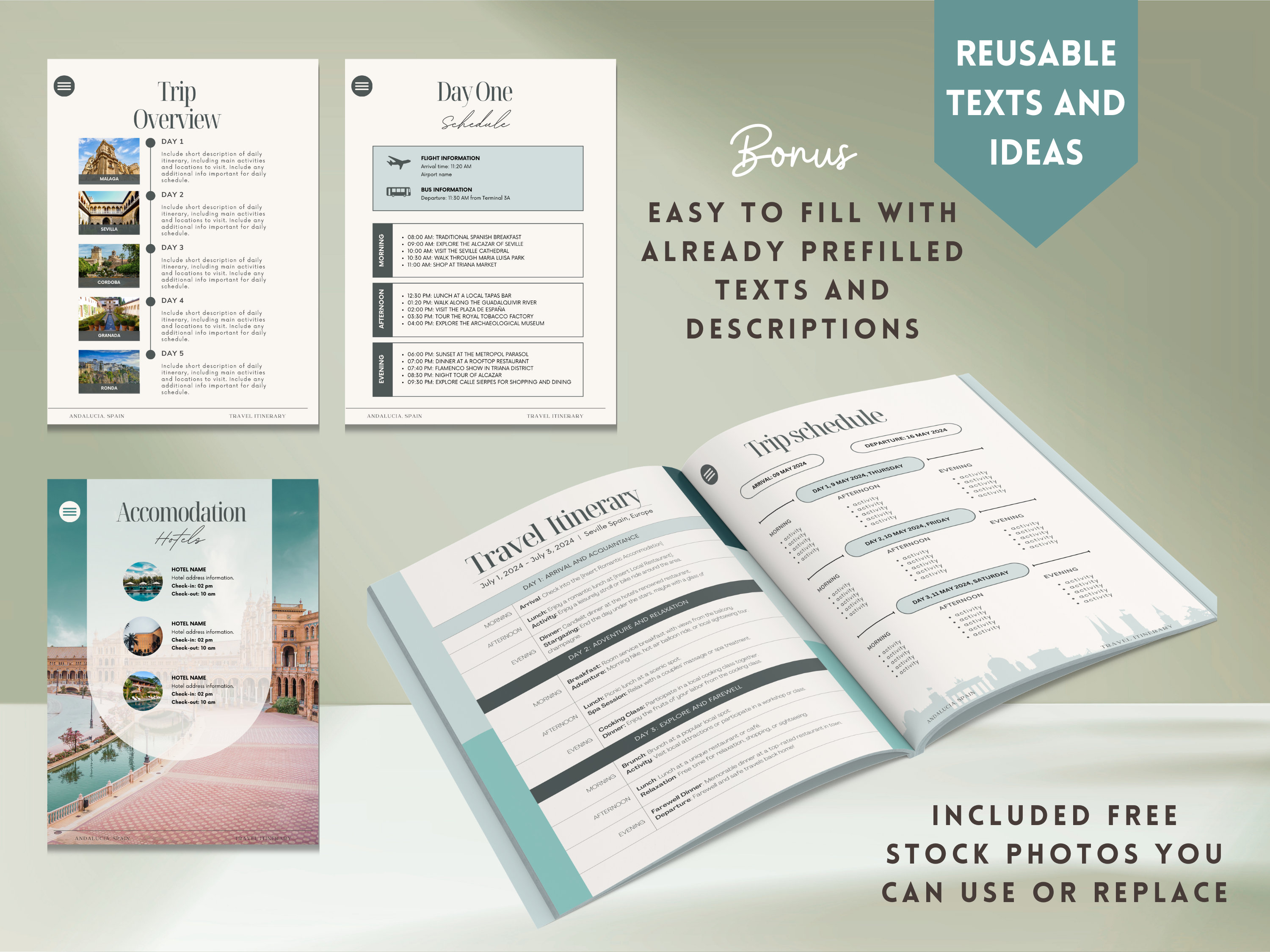 Custom Travel Itinerary Honeymoon Planner Mobile Travel Itinerary ...