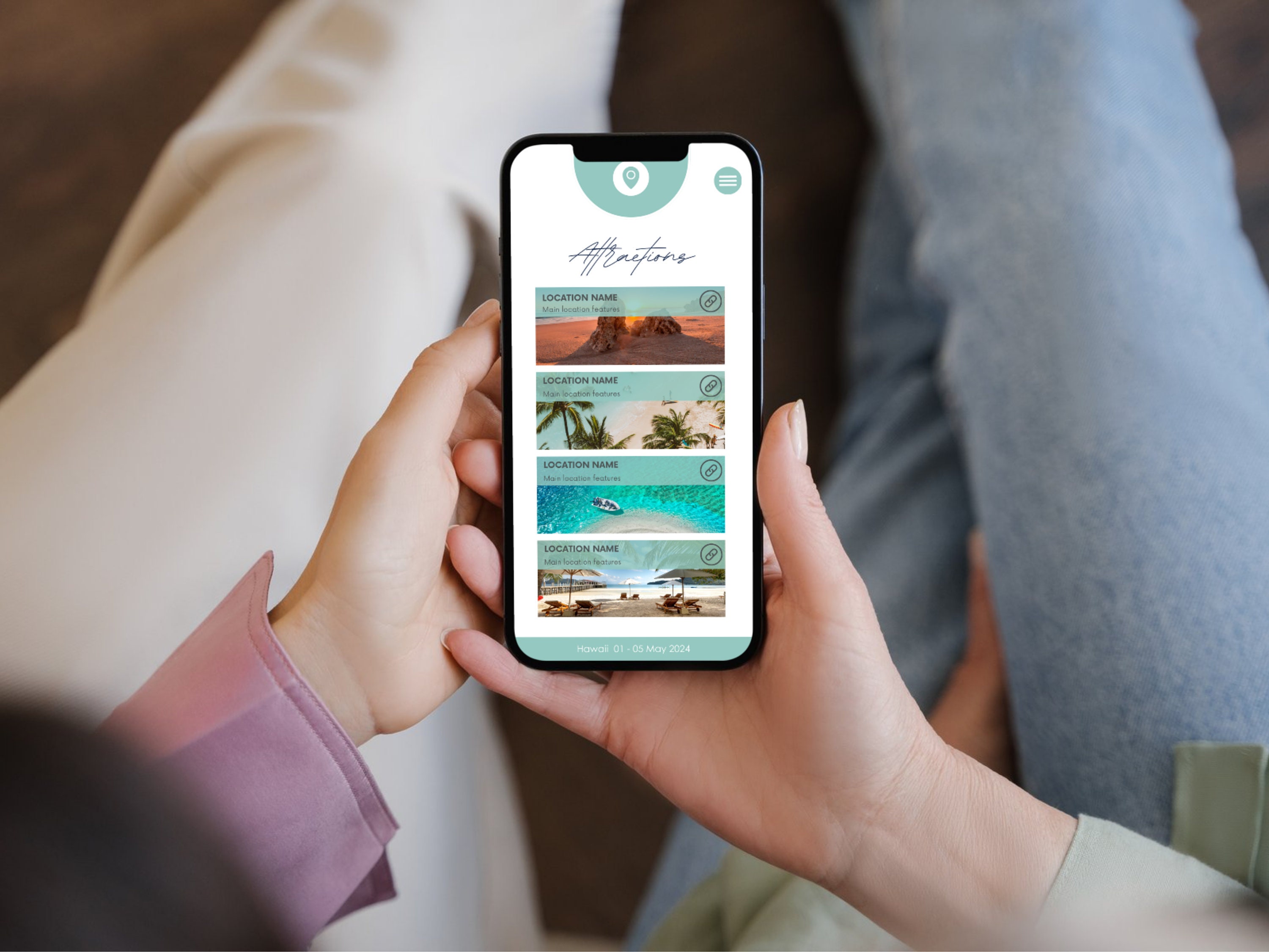 Travel Itinerary Template Weekend Getaway Trip Planner Custom Mobile ...