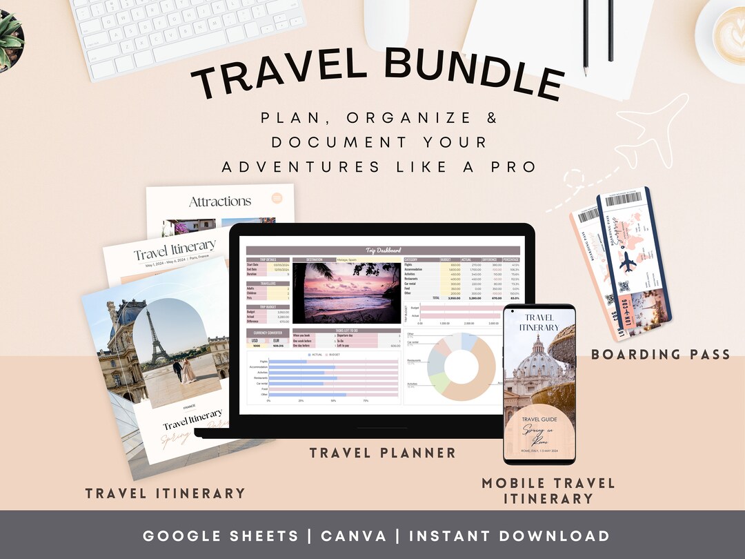 Travel Planner Google Sheets Bundle Travel Planner Digital Mobile ...