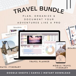 Travel Planner Google Sheets Bundle Travel Planner Digital Mobile ...