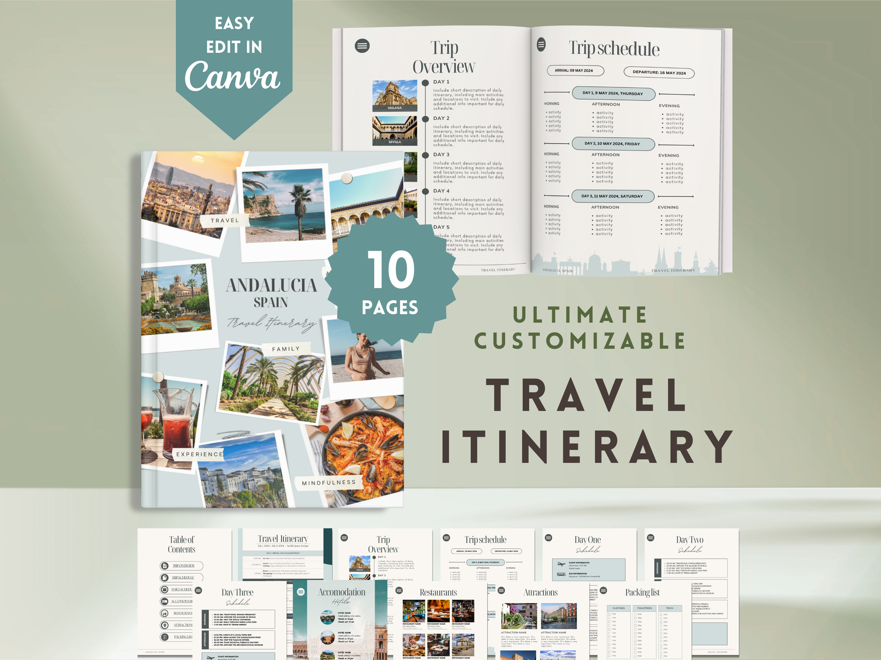 Custom Travel Itinerary Honeymoon Planner Mobile Travel Itinerary ...