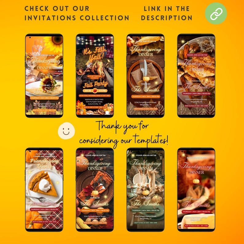 Editable Fall Party Invitation Template Digital Animated Fall Birthday ...