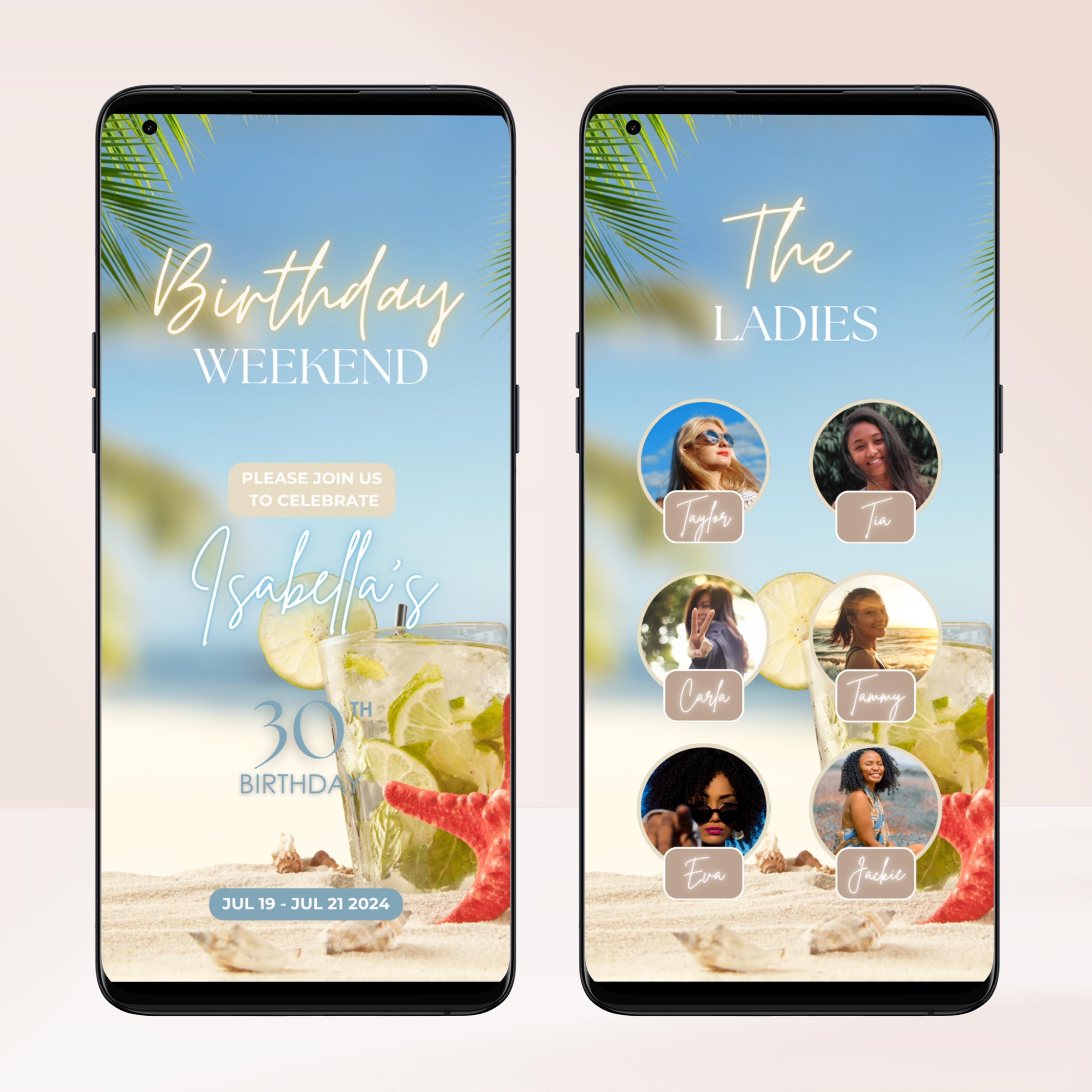 Birthday Itinerary Template Girls Trip Vacation Itinerary Birthday ...