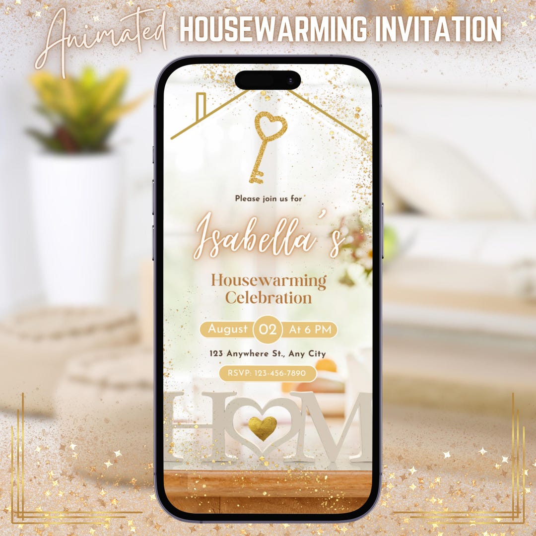 Housewarming Invitation Digital Animated House Warming Party Invite New ...