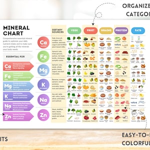 Minerals Chart Healthy Food Essential Nutrients Chart Nutrients Poster ...