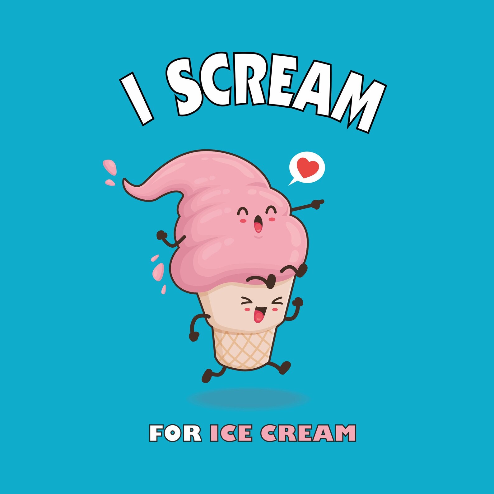 I Scream for Ice Cream, Funny and Cute Ice Cream Digital Art, Ice ...