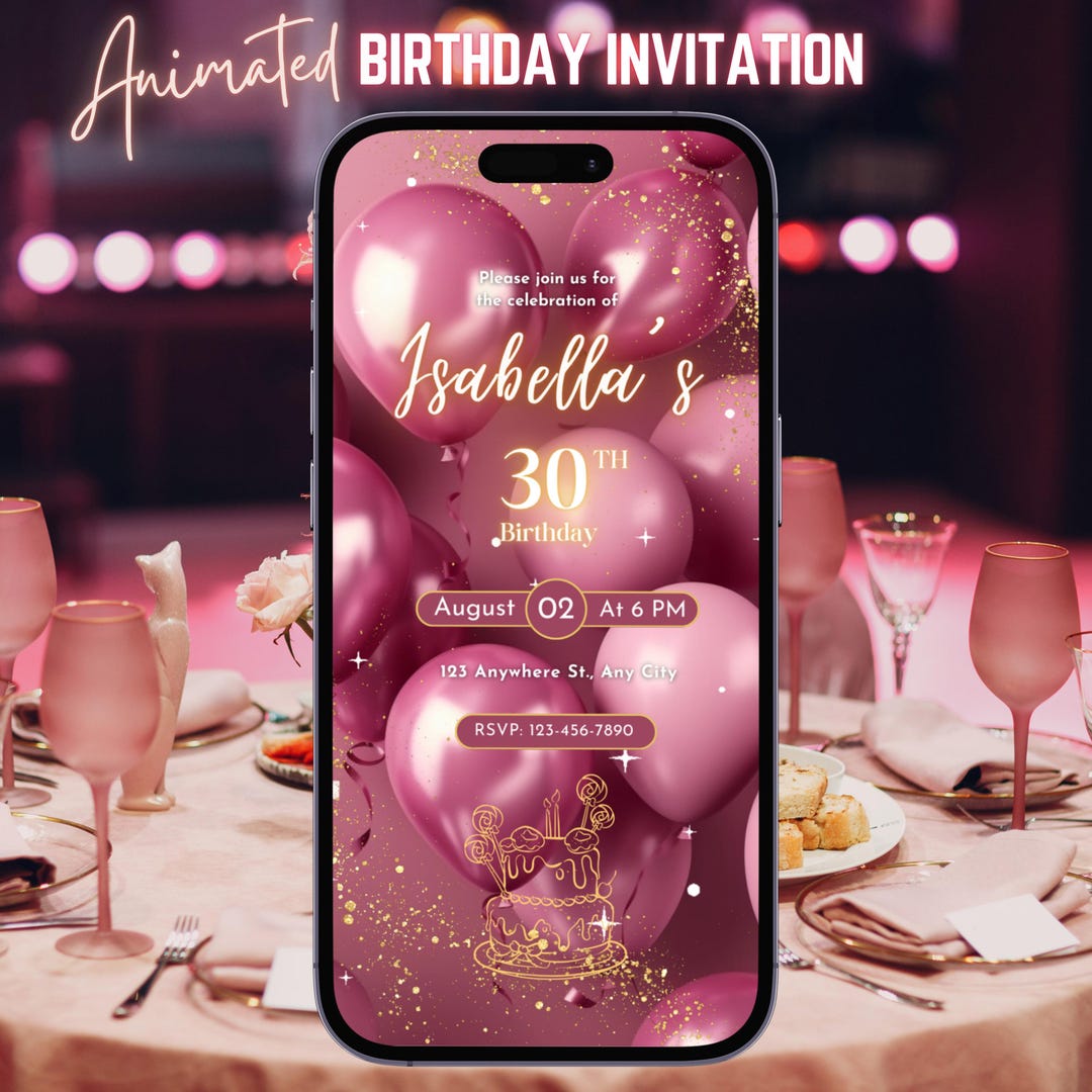 Birthday Invitation Template Digital Animated Birthday Party Invite ...