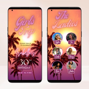 Girls Trip Itinerary Birthday Itinerary Template Weekend Invitation ...