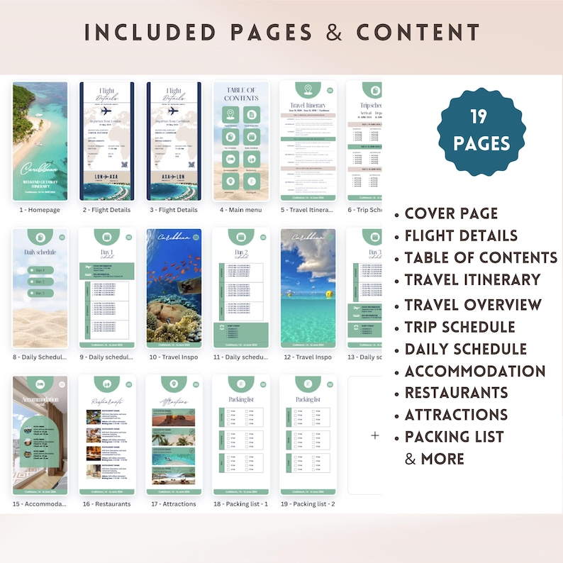 Weekend Getaway Travel Itinerary Template Canva Trip Planner Mobile ...