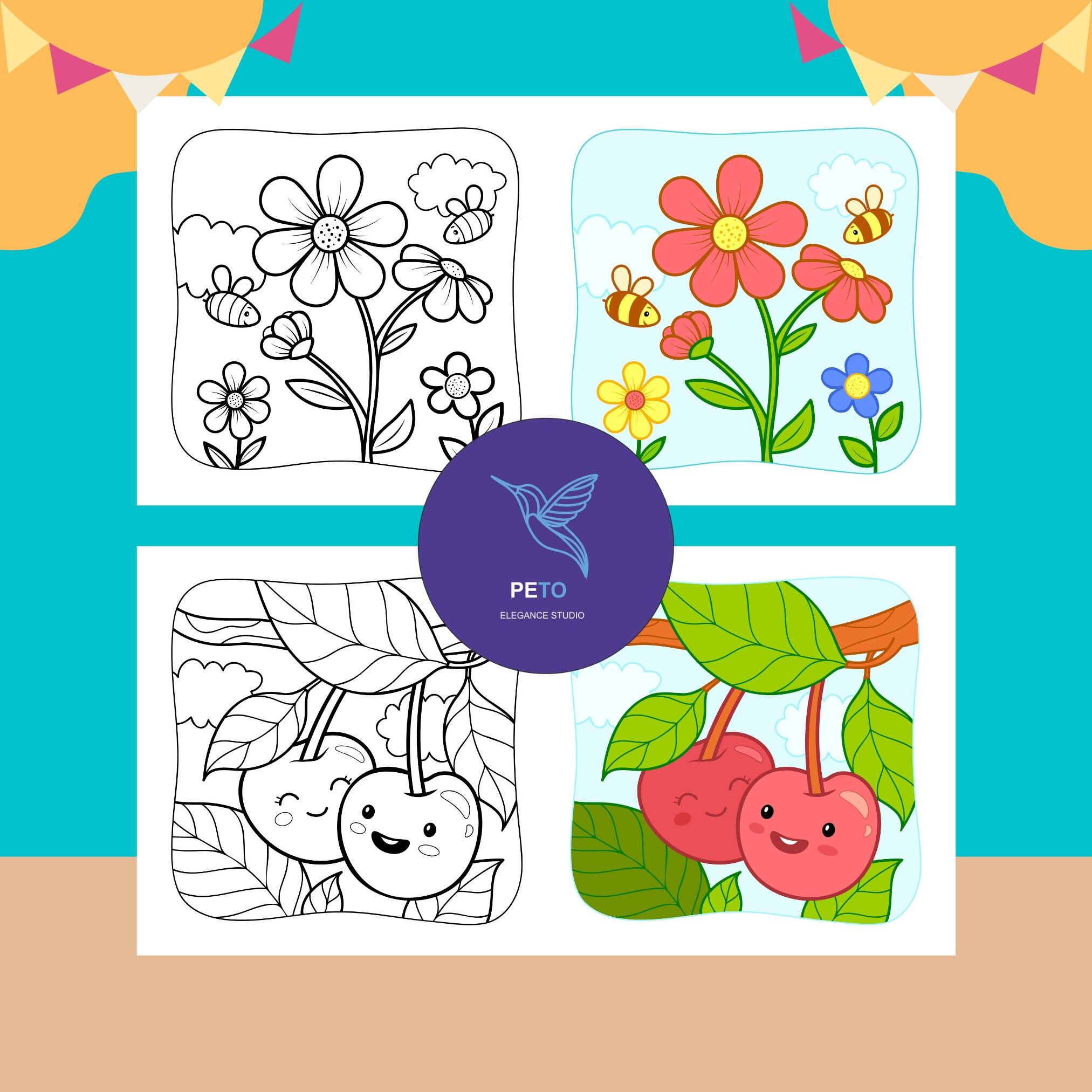 Coloring Pages for Kids With Examples: 25 Unique Printable Coloring ...