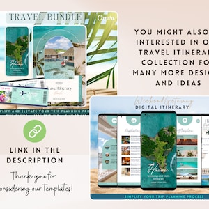 Travel Itinerary Template Weekend Getaway Trip Planner Custom Mobile ...