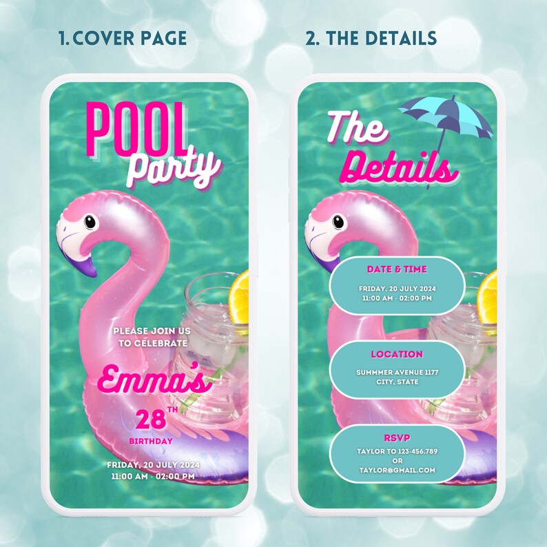Pool Party Invitation for Adult Pool Party Editable Birthday Invite ...