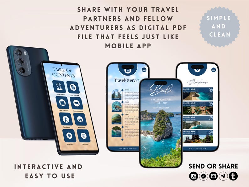 Editable Travel Itinerary Vacation Planner Template Honeymoon Trip ...