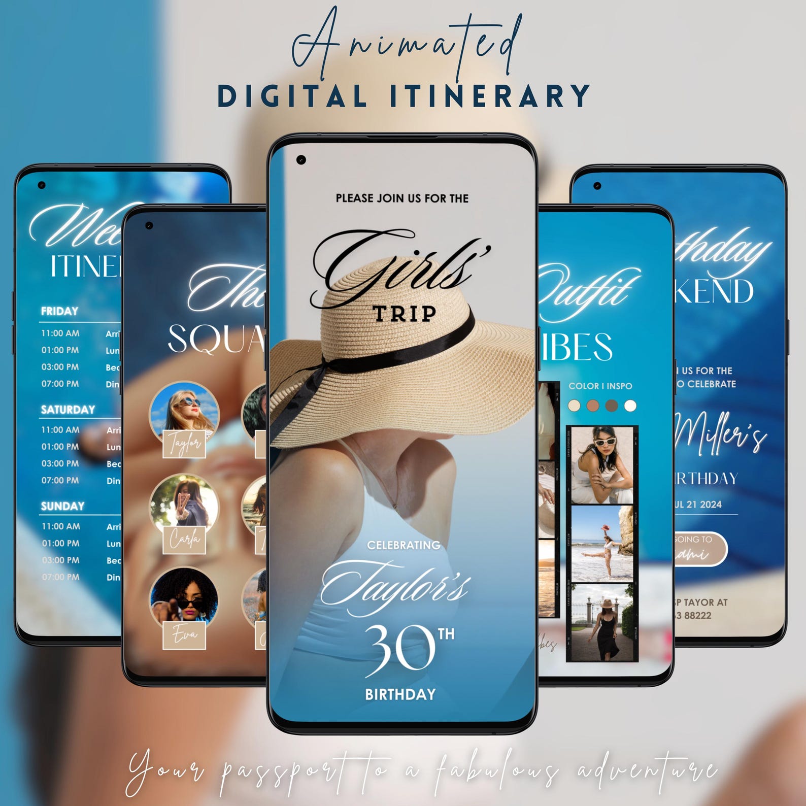 Girls Trip Itinerary Template Birthday Itinerary Template Weekend ...