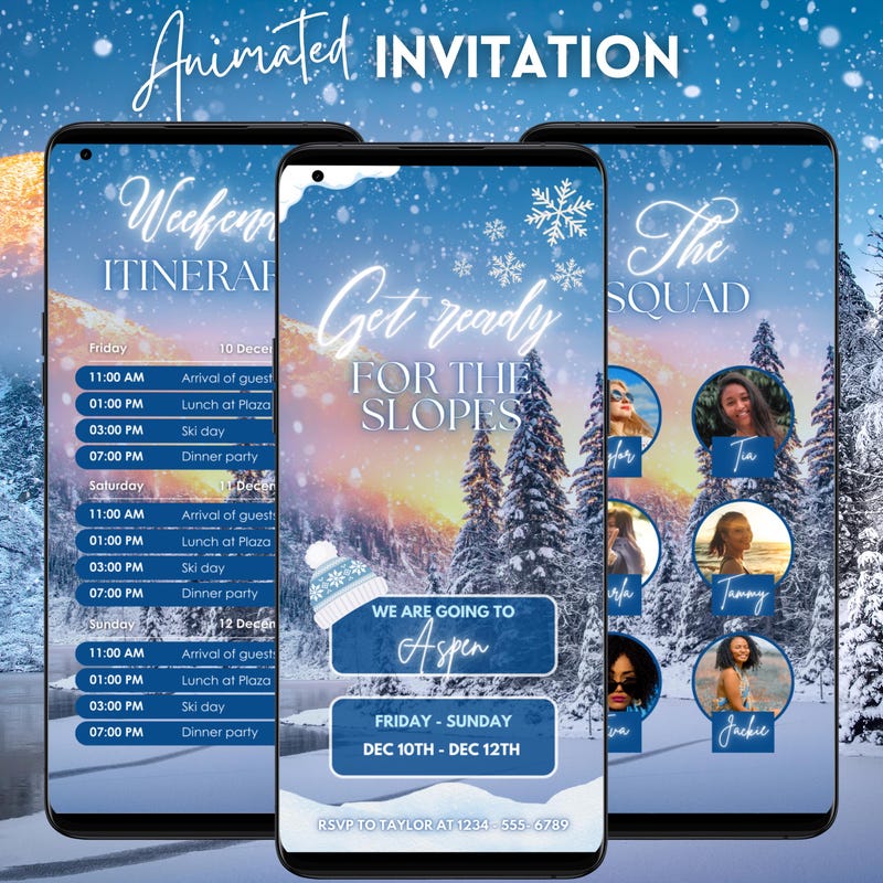 Ski Invitations - Etsy