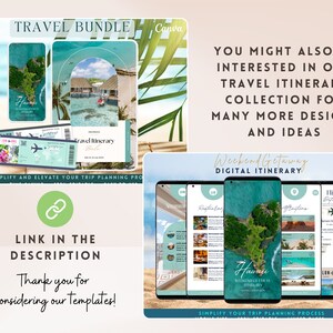 Travel Itinerary Template Seven Day Trip Planner Custom Mobile Travel ...