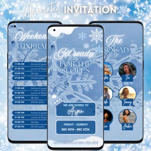 Ski Trip Invitation Itinerary Template Winter Vacation Digital Invite ...