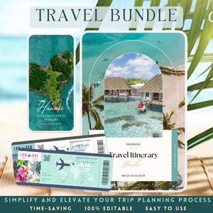 Travel Itinerary Bundle Honeymoon Vacation Itinerary Template Mobile ...
