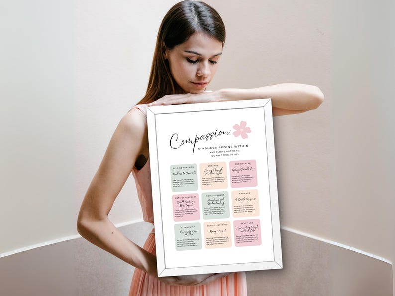 Compassion Motivational Poster Printable Mindfulness Home Decor School ...
