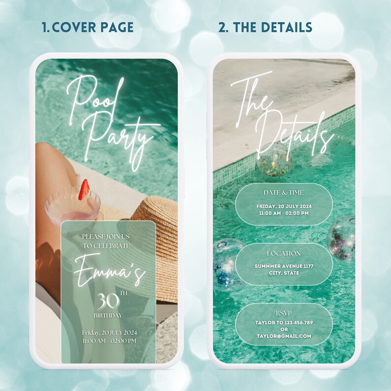 Pool Party Invitation for Adult Pool Party Editable Birthday Invite ...