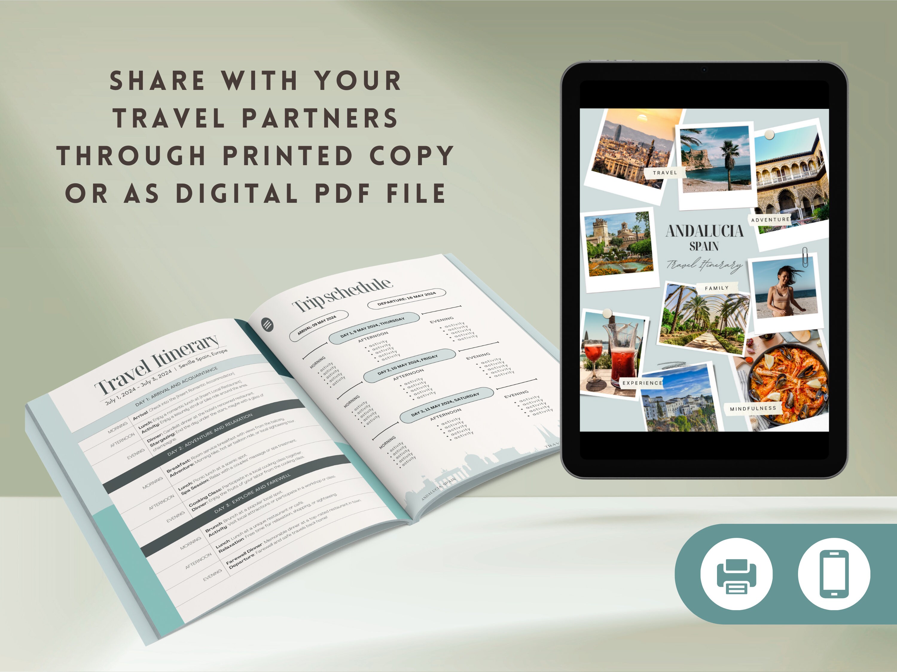 Custom Travel Itinerary Honeymoon Planner Mobile Travel Itinerary ...