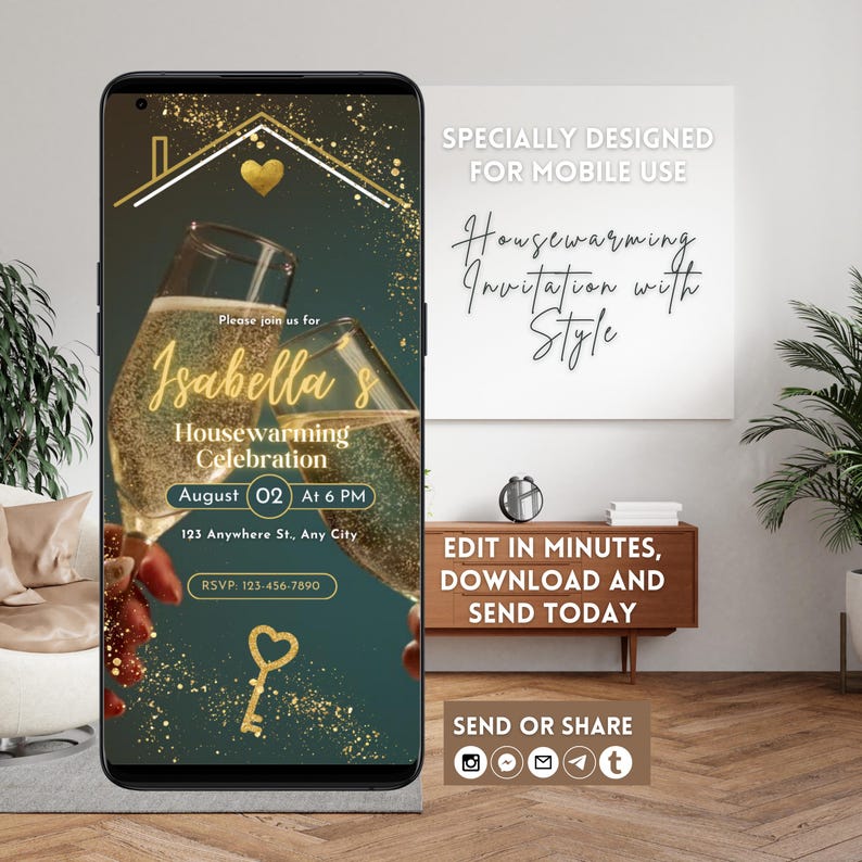 Digital Housewarming Party Invitation Animated House Warming Invite New ...