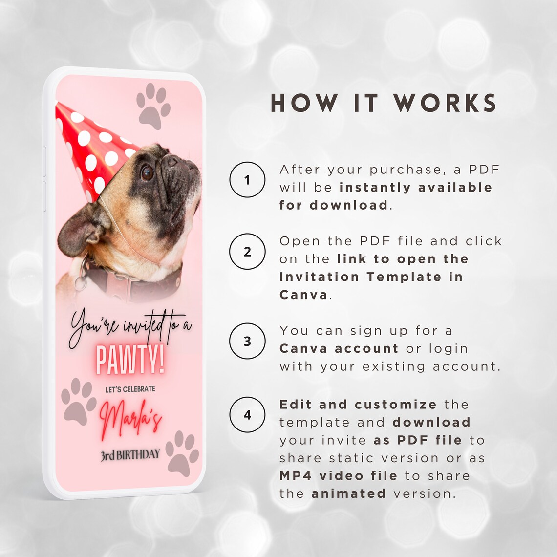 Dog Birthday Invitation Puppy Pawty Animated Video Invite Dog ...